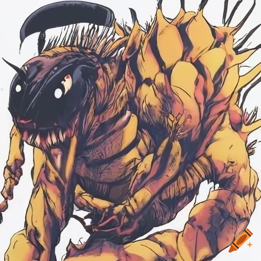 Colorful manga illustration of a hornet monster on Craiyon
