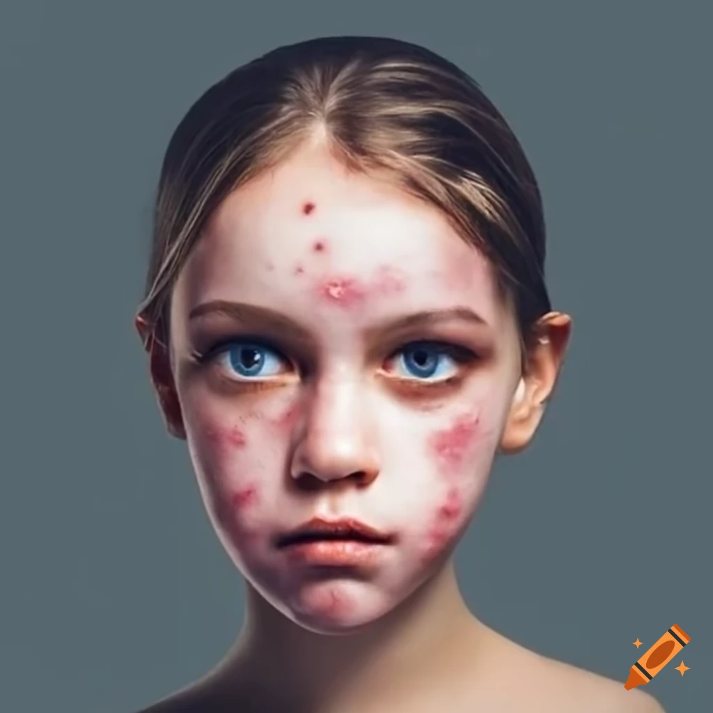 Image of a girl dealing with skin issues