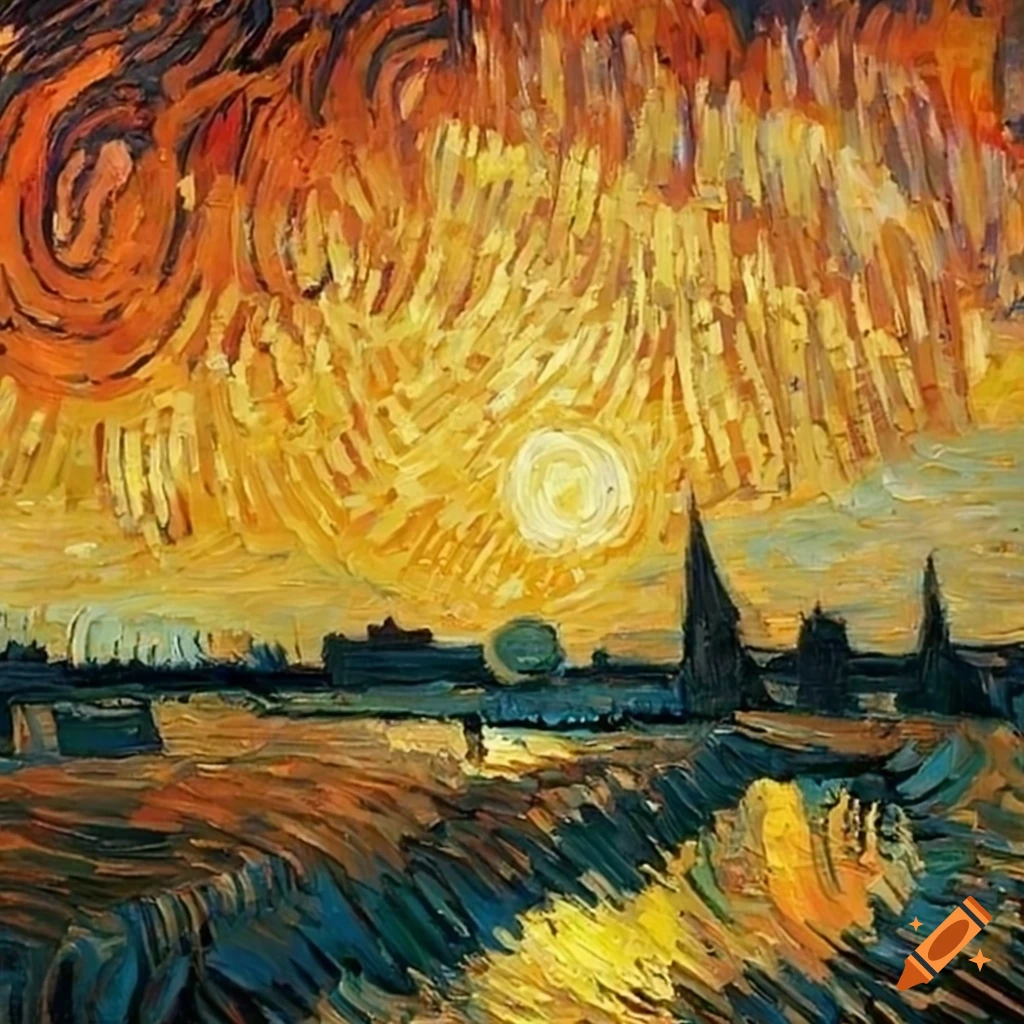 Istanbul bosphorus depicted in van gogh style on Craiyon