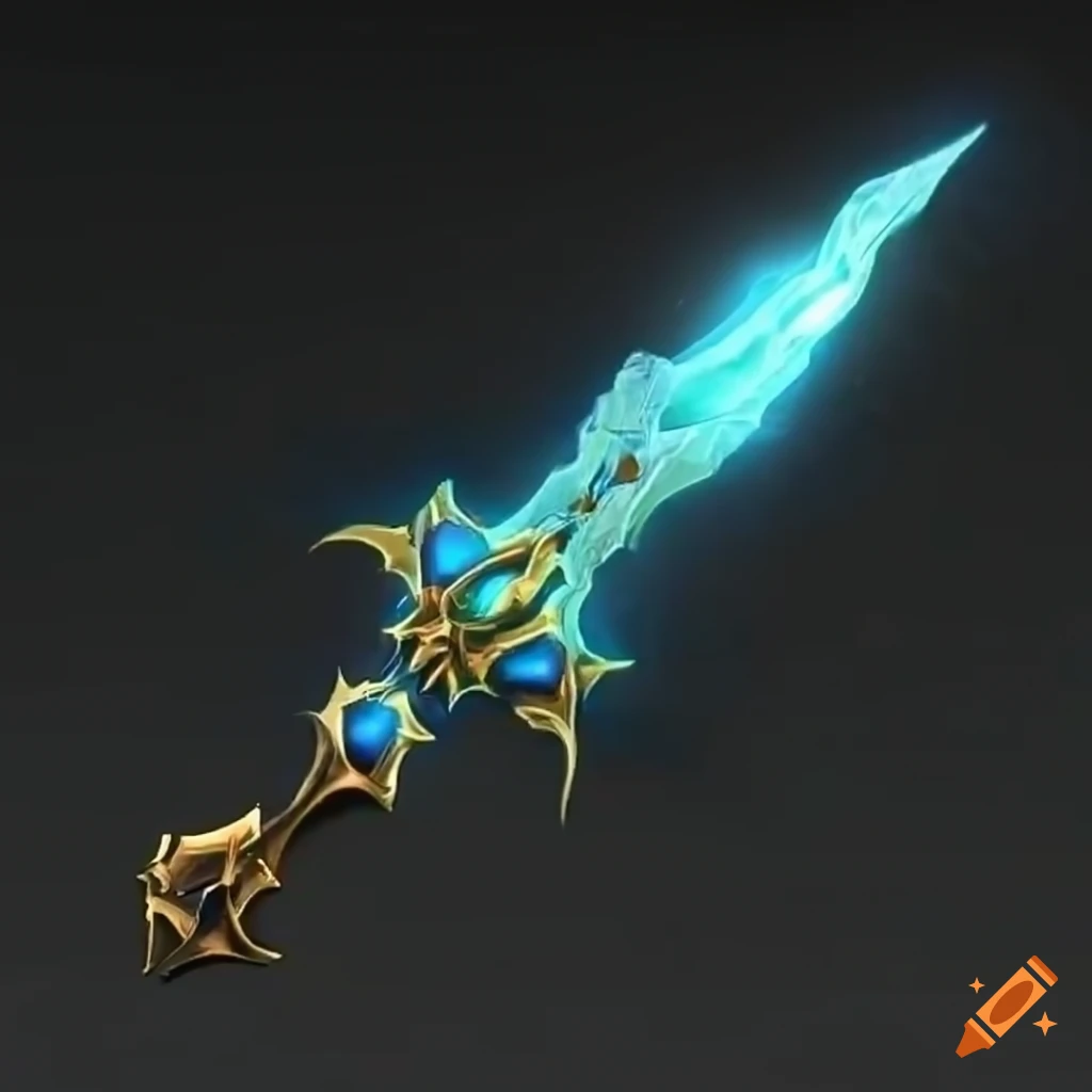 Animated depiction of an elemental sword on Craiyon