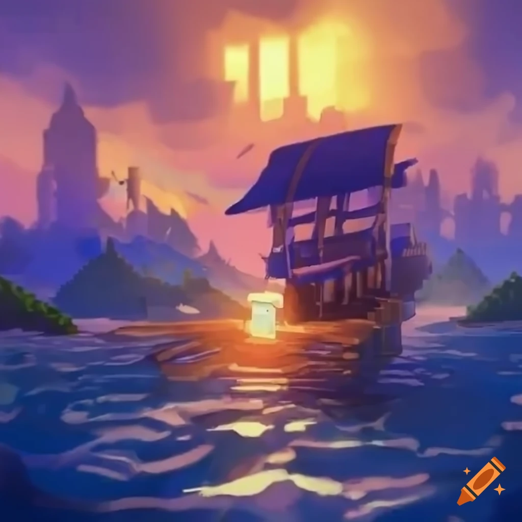 Logo of minecraft fishing servers on Craiyon