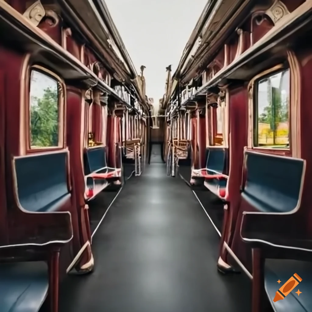 Empty train wagon interior on Craiyon