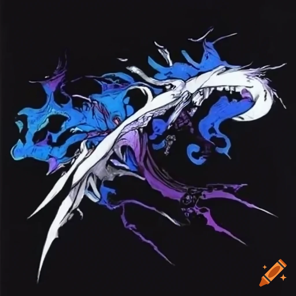 Abstract black fantasy artwork with spikey blade on Craiyon