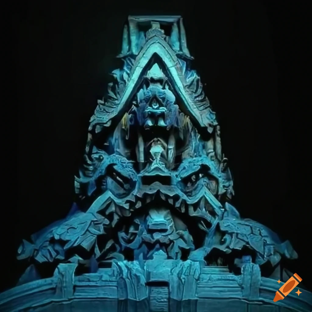 Detailed architectural carving with zelda game motifs on Craiyon