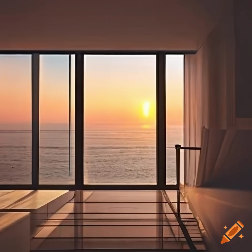 Luxury apartment interior with beautiful sunset lighting on Craiyon