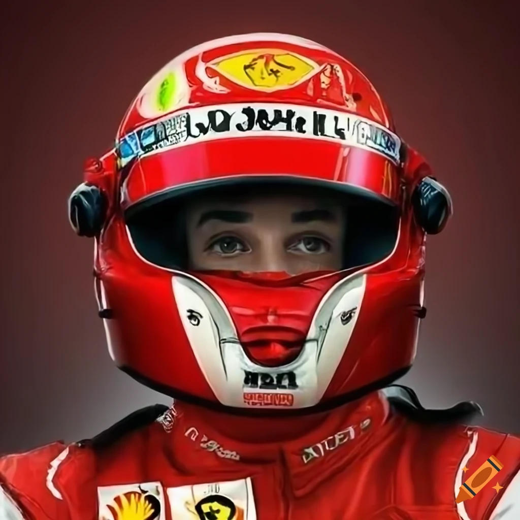 Ferrari f1 driver with marlboro helmet portrait on Craiyon