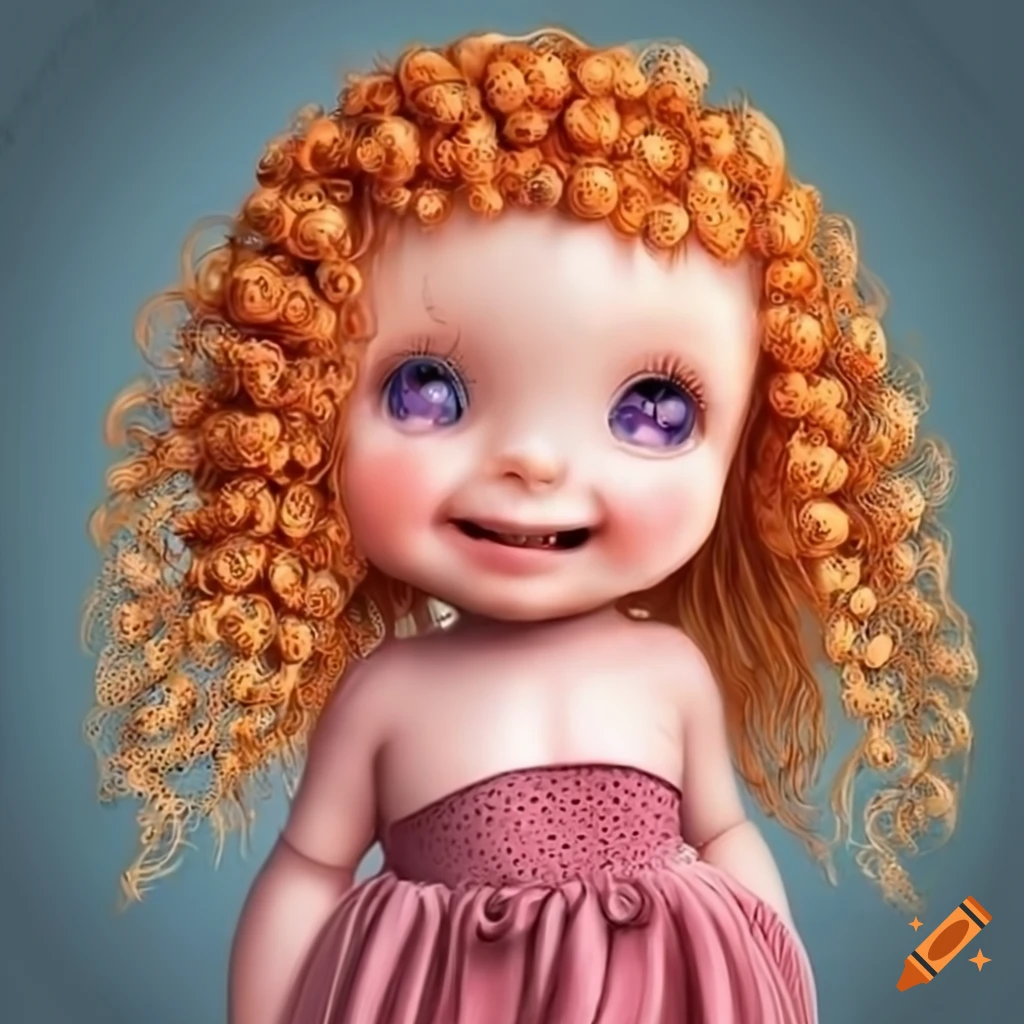 Smiling ginger-haired dressed girls