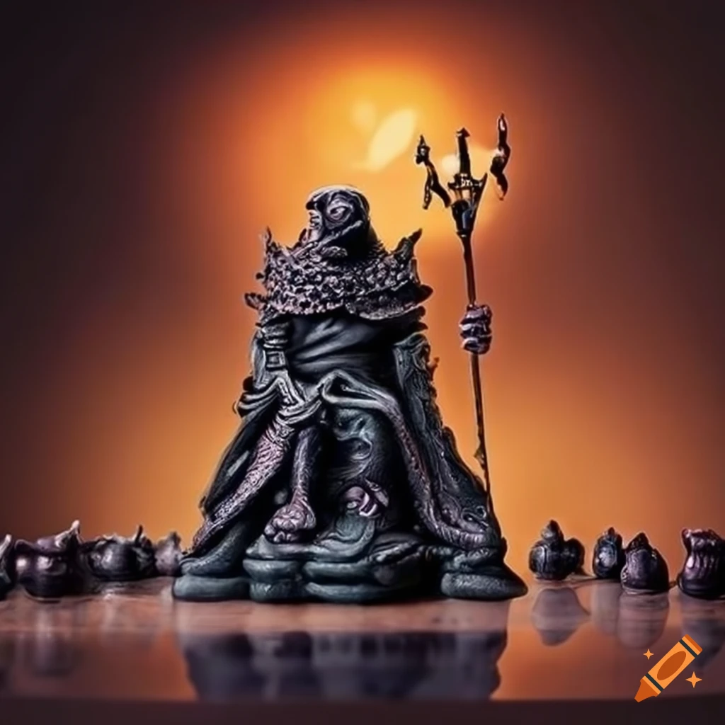 Creepy Halloween-themed chess set on Craiyon