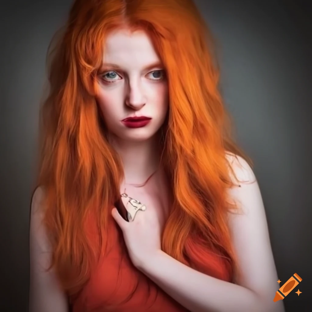 Portrait of a captivating red-haired woman on Craiyon