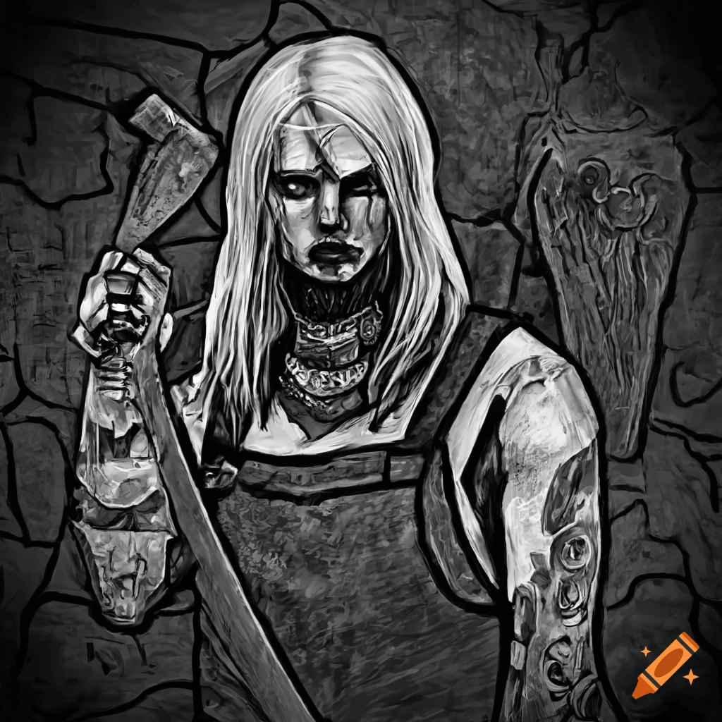 Portrait of a blacksmith in a dark gothic videogame style on Craiyon