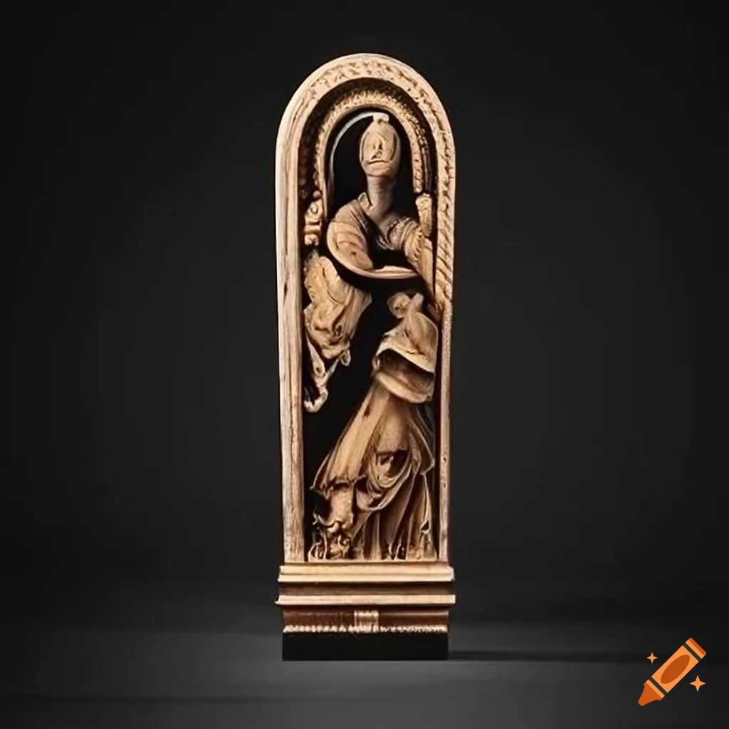 Masterful ivory carving with architectural stave motif on Craiyon