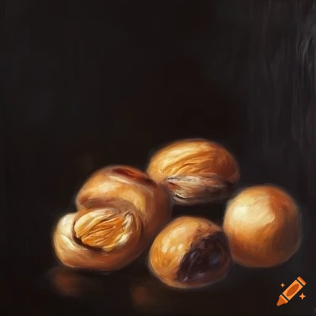 Oil painting of nuts in renoir style
