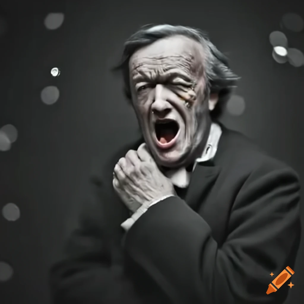 Richard wagner screaming in a dramatic opera