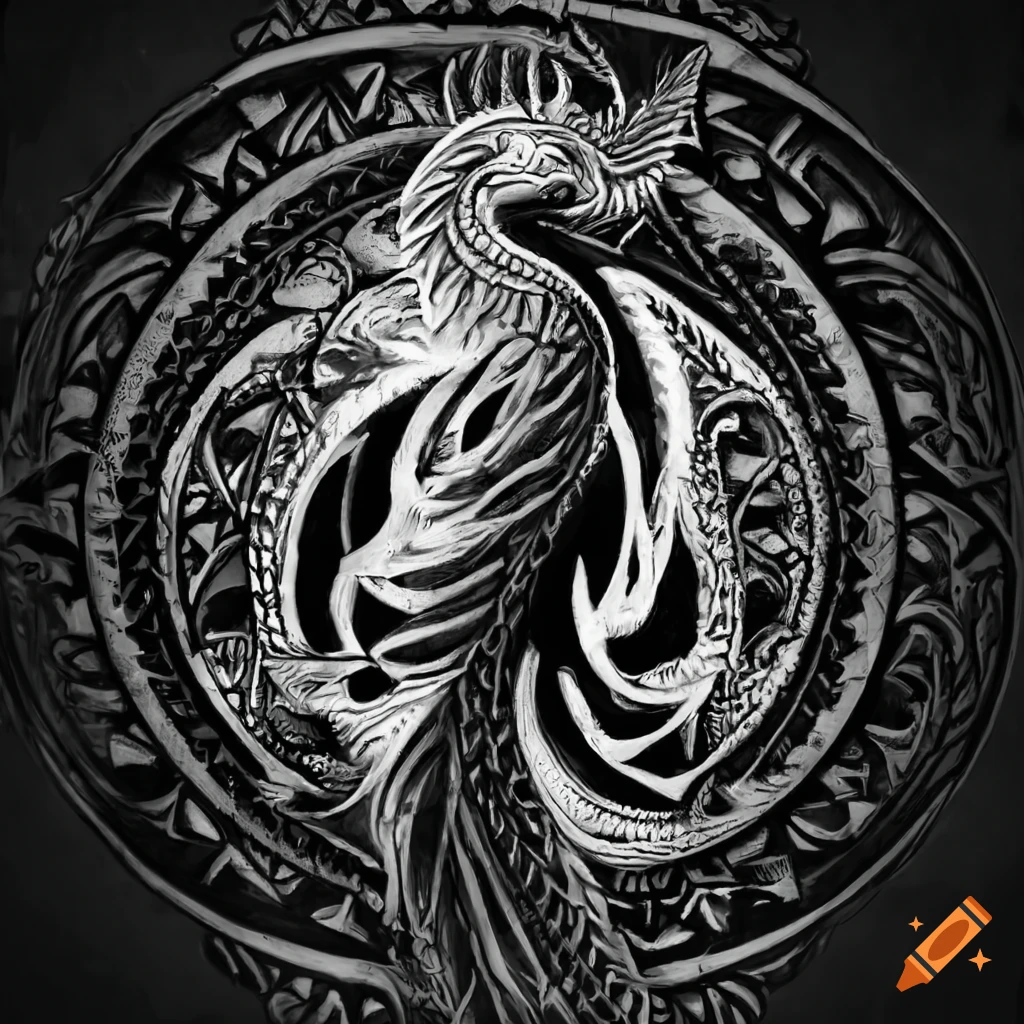 Maori tribal tattoo sleeve on white background, sketch style on Craiyon