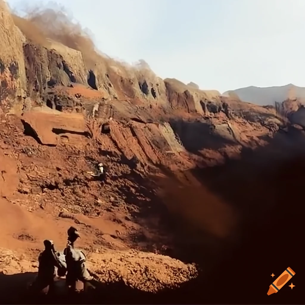 Image of an exploring mine strike on Craiyon