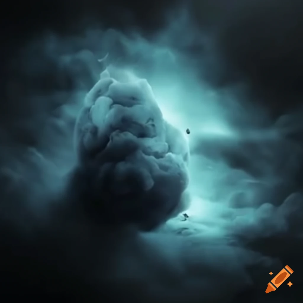 A mysterious dark cloud formation resembling a monstrous creature