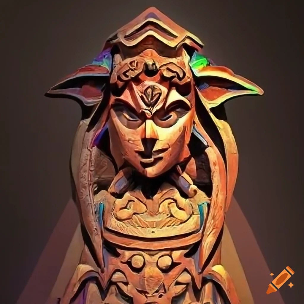 Stunning architectural carving artwork with zelda game motif on Craiyon