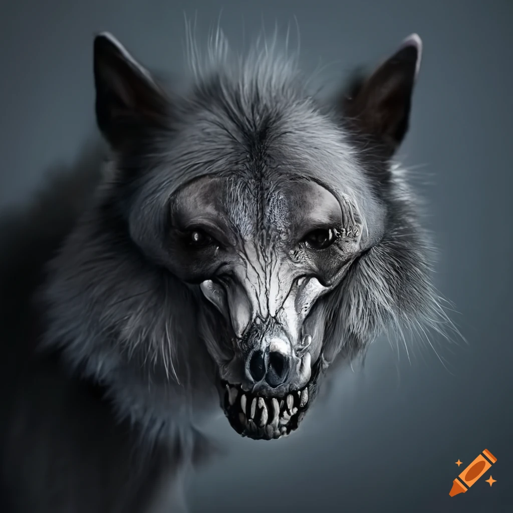 Image of a mysterious black creature with a skull-like face on Craiyon