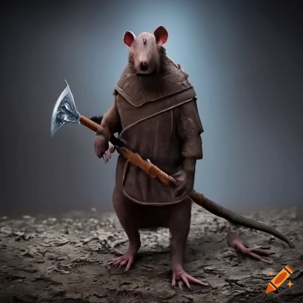 Guinea pig dressed as a medieval knight in a castle on Craiyon