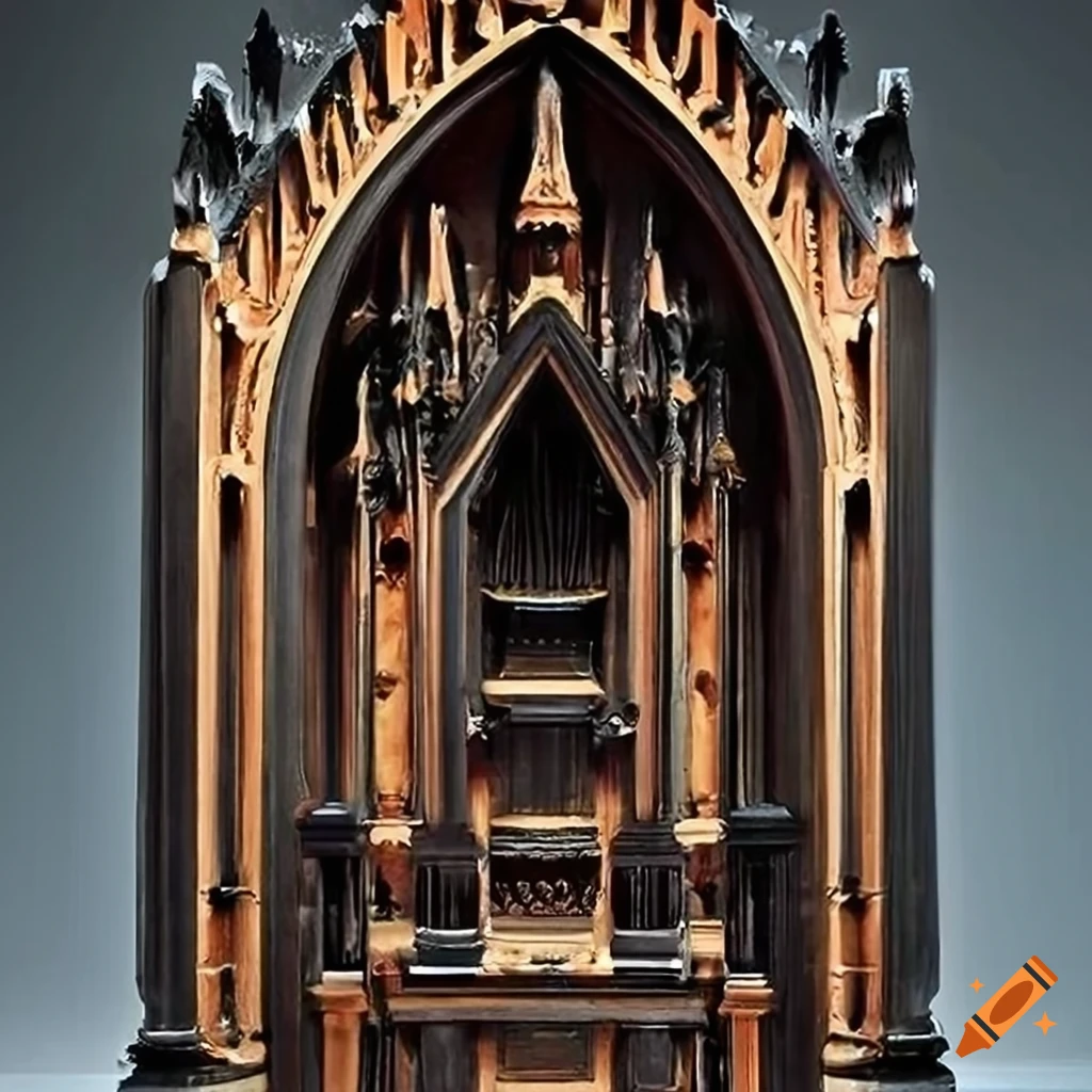 Detailed architectural stave carving artwork on Craiyon