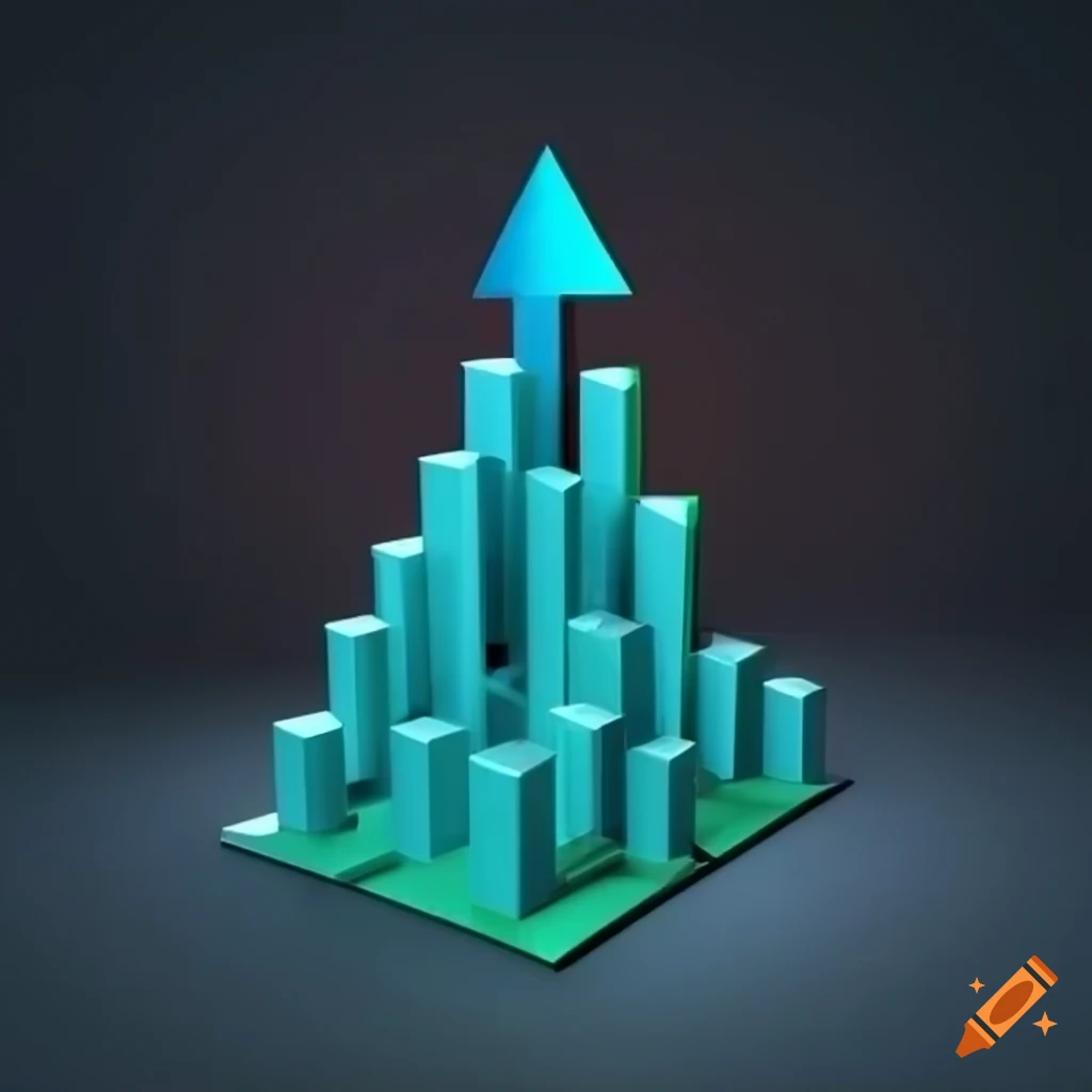 3d Exponential Arrow Graph Illustration On Craiyon