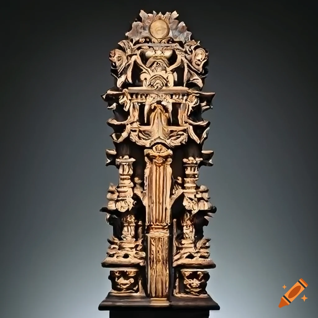 High-definition sculpture with ebony and ivory motif on Craiyon