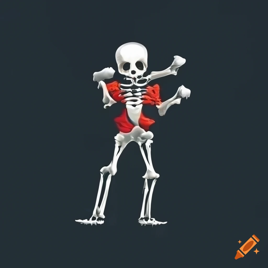 Playful 2D logo design with raised fists skeleton on Craiyon