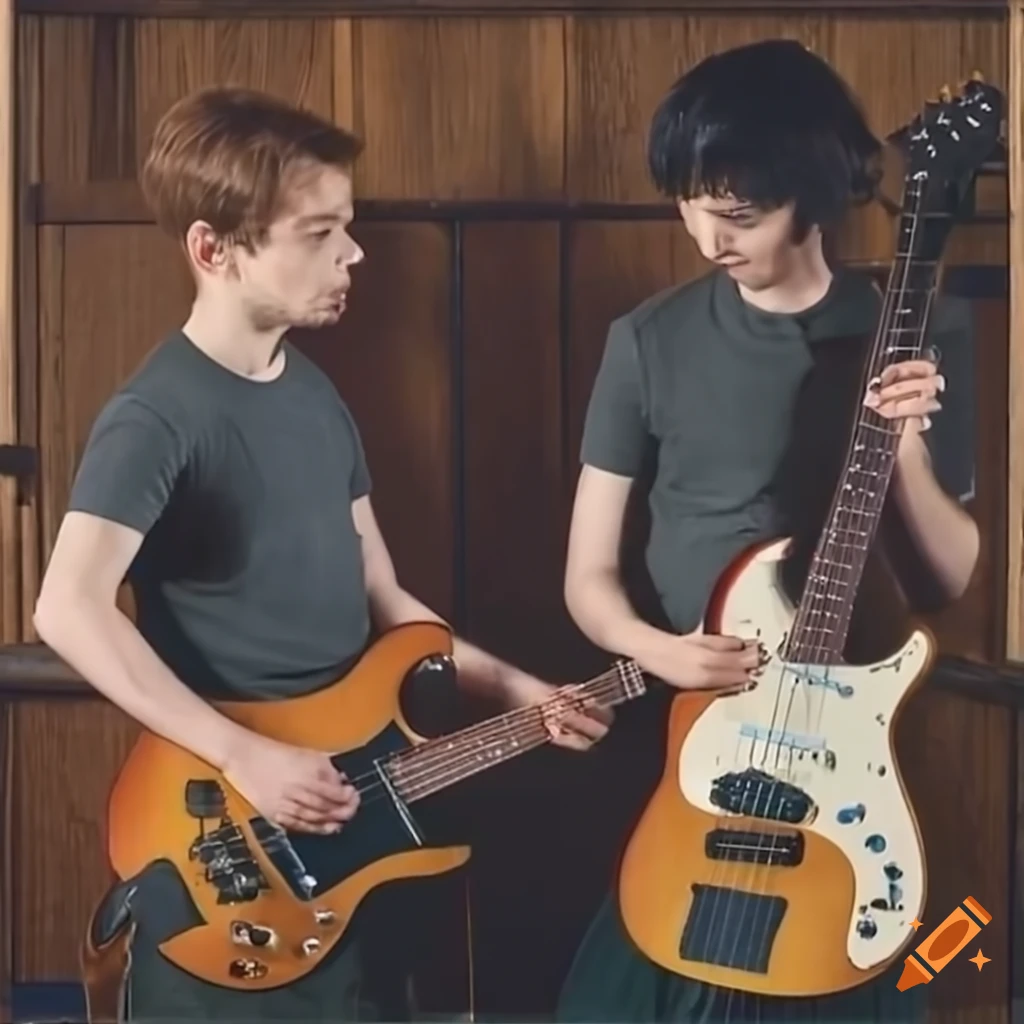 Image of two musicians playing instruments on Craiyon