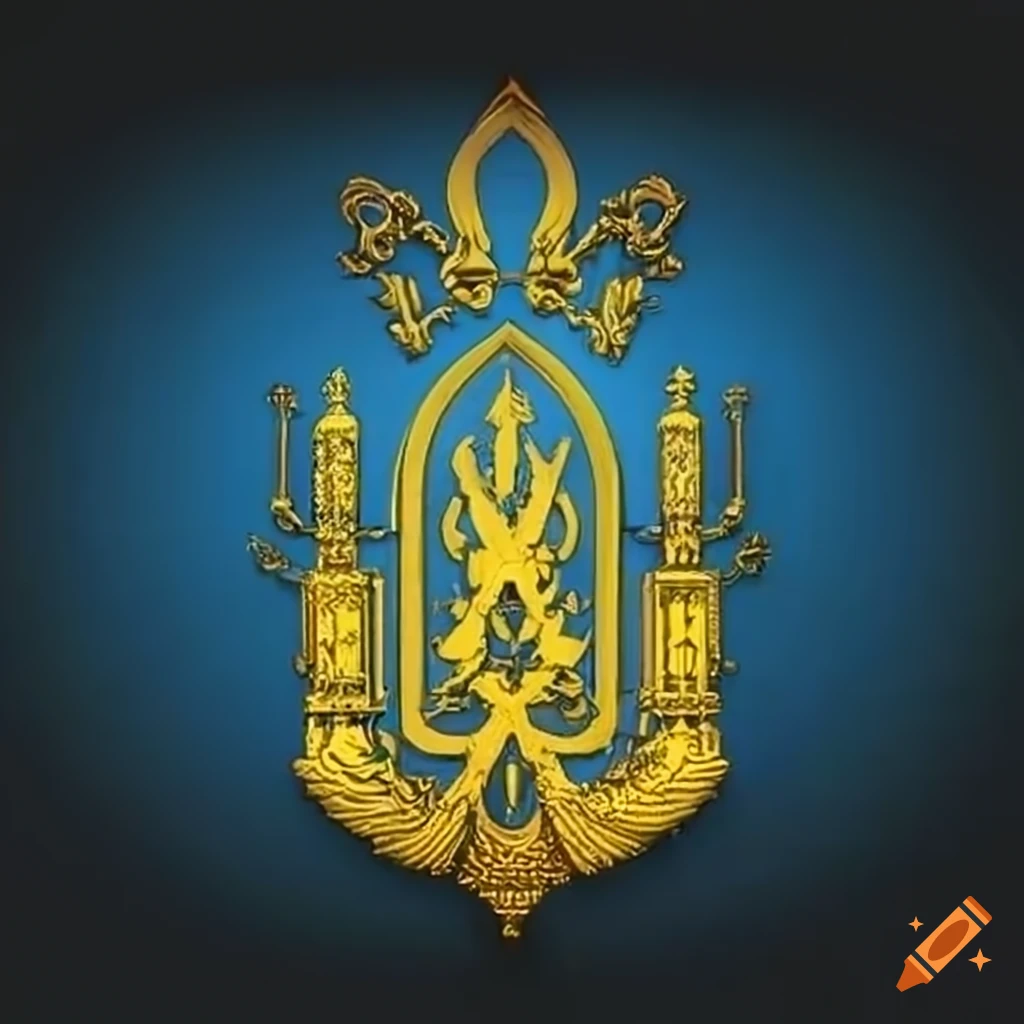 Emblem of ukraine with sich riflemen