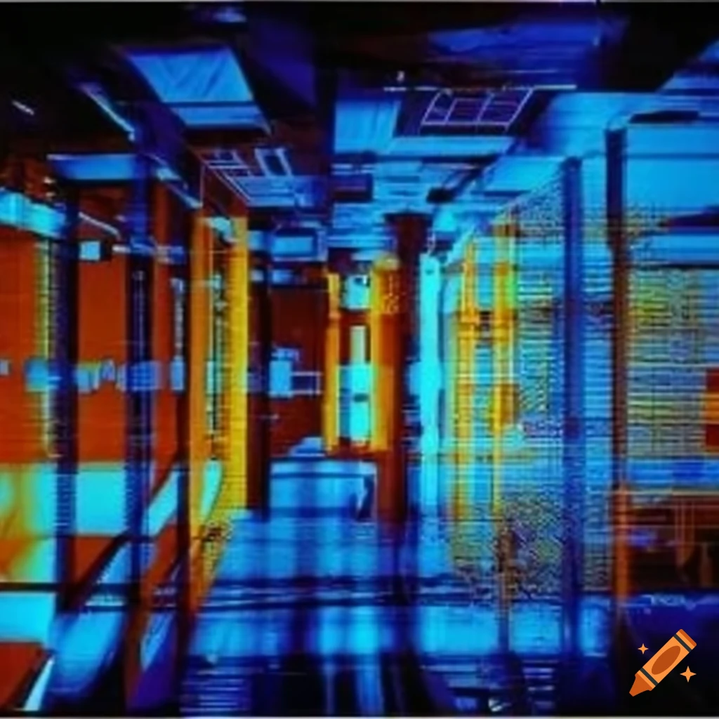 Retro tech landscape from the 70s