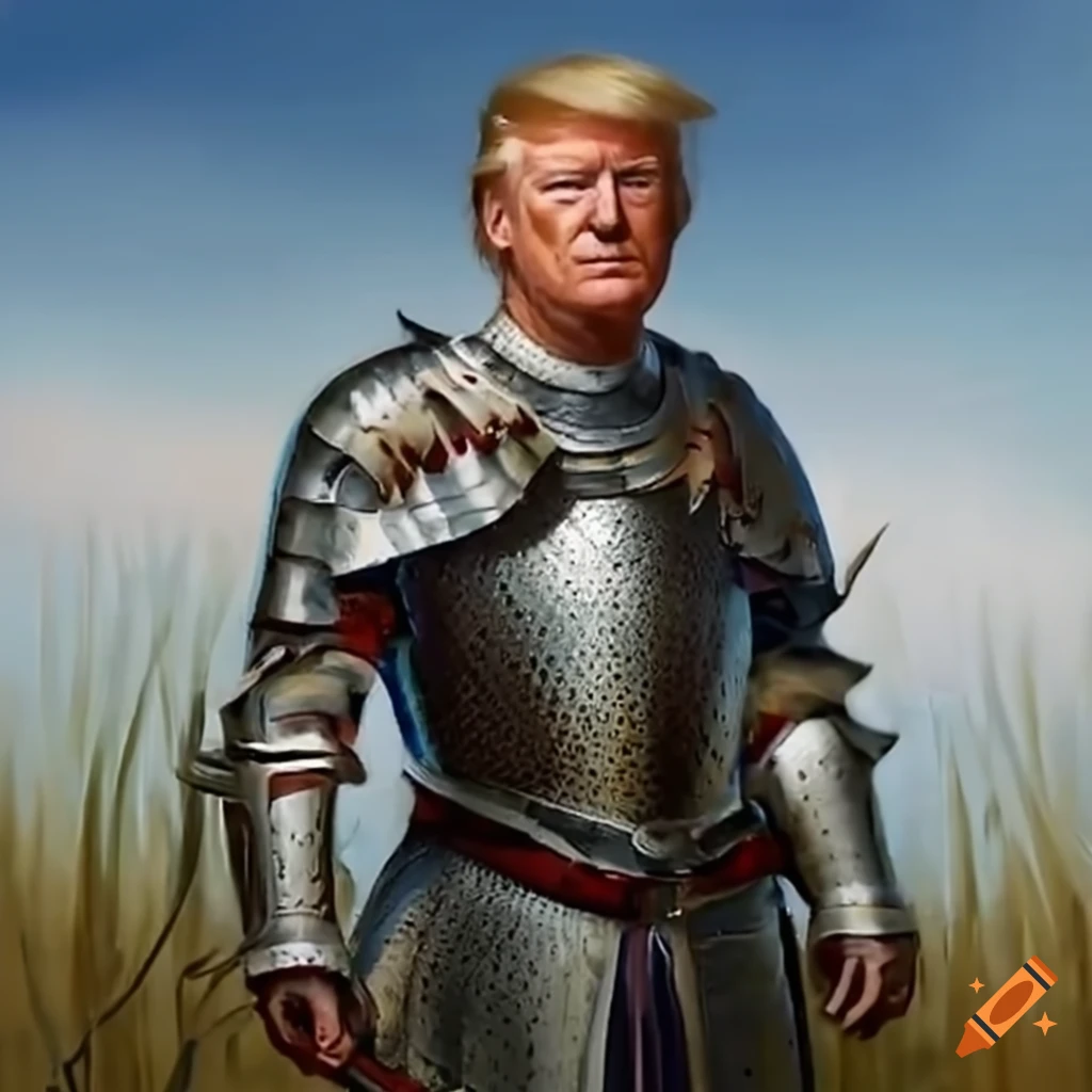 Knight with sword and shield on battlefield in a fantasy setting on Craiyon