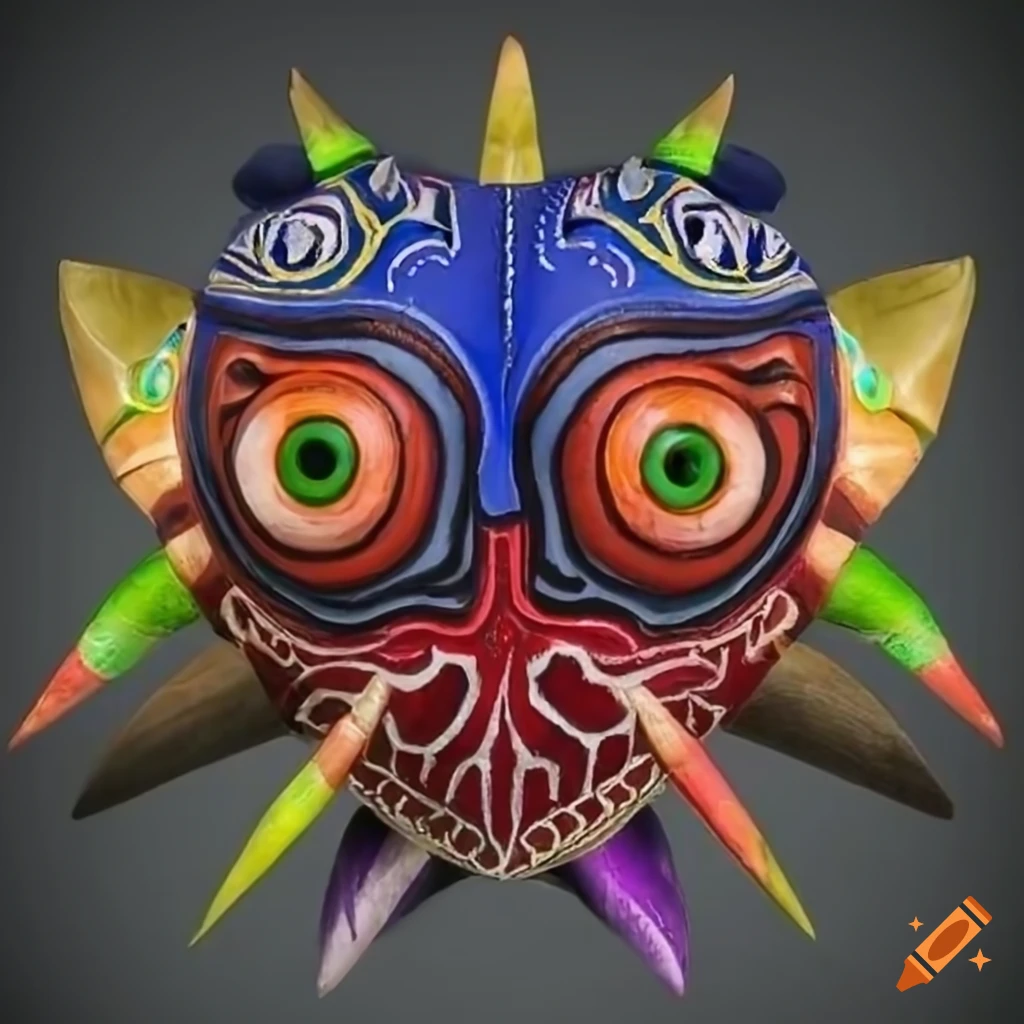 Beautiful ethnic mask with symmetrical features on Craiyon