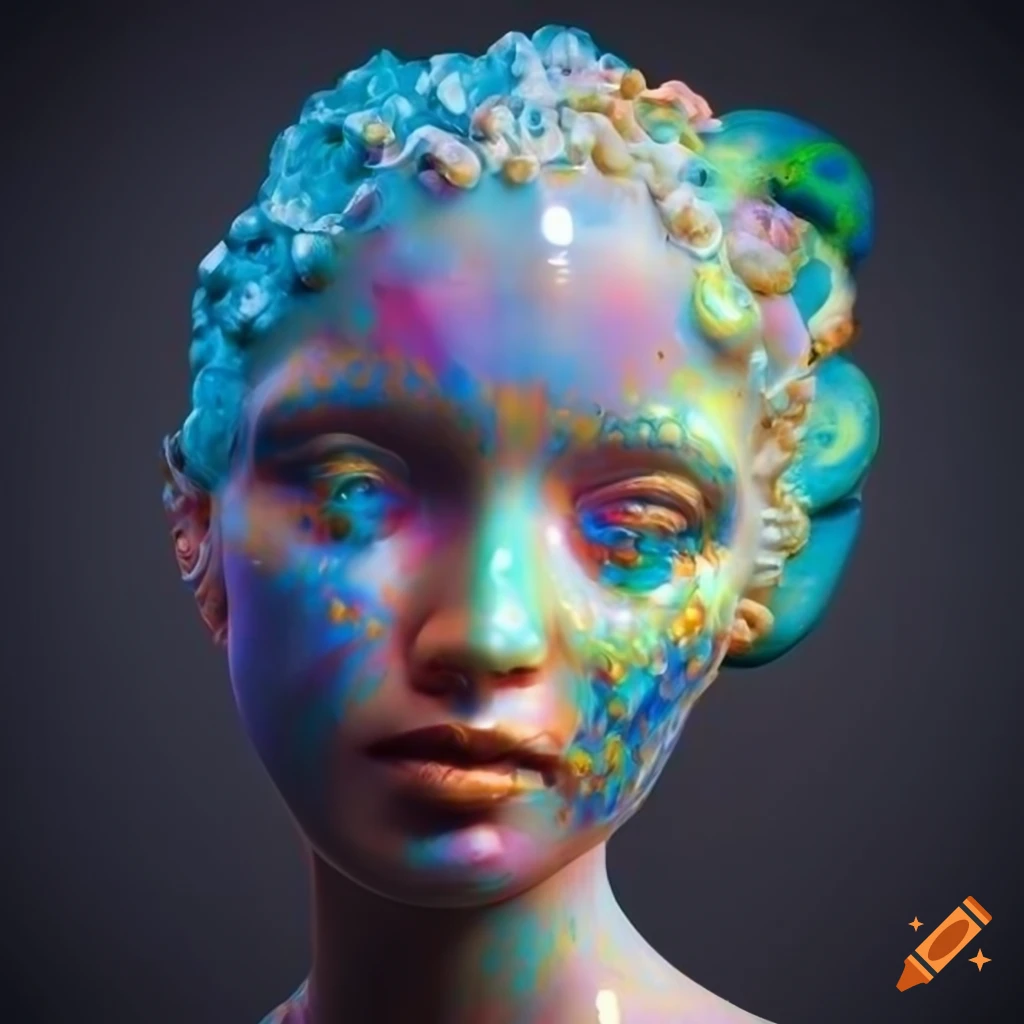 Surreal Marble Sculpture With Vibrant Colors