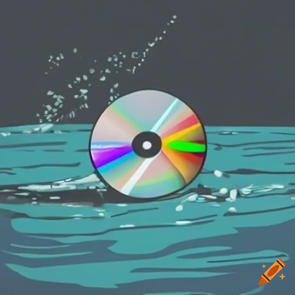 Dvds floating in a pool