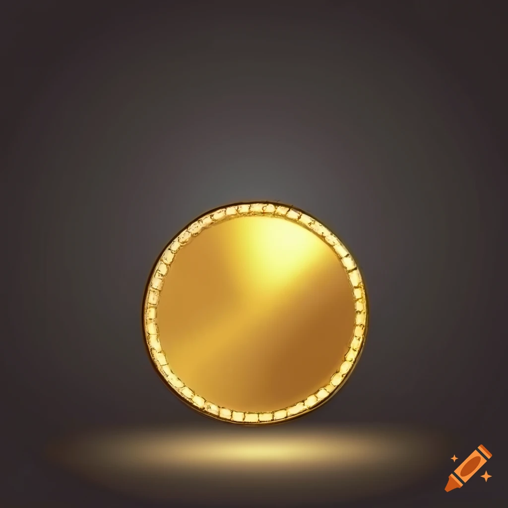 Shining golden coin on dark background on Craiyon
