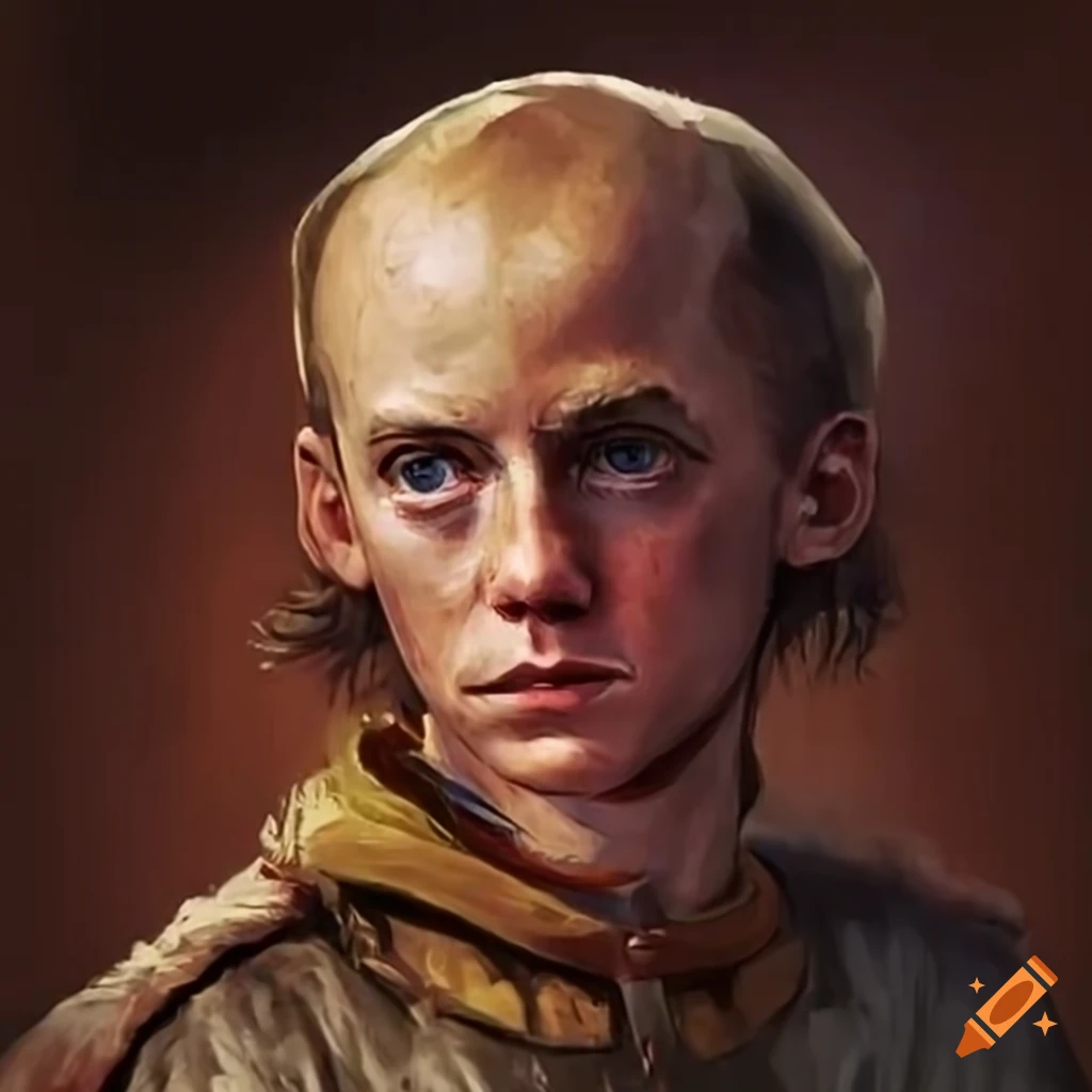 Image of pete postlethwaite as a young medieval soldier on Craiyon