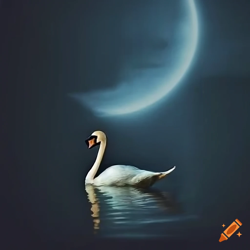 Image of a sad swan on Craiyon