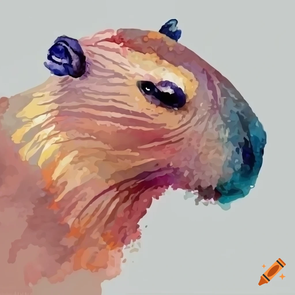 Vector illustration of a capybara on white background on Craiyon