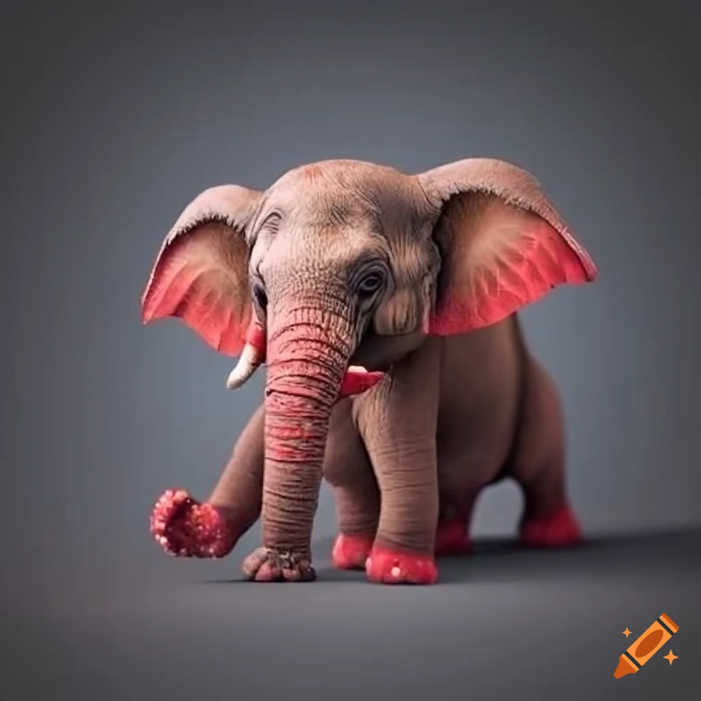 Image of a strawberry elephant on Craiyon