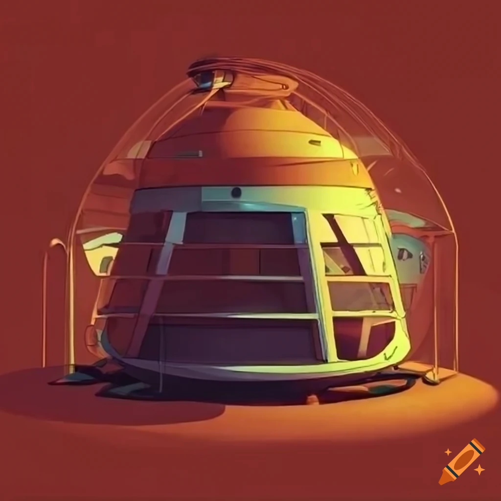 Retro futurism living pod with unique landing stilts