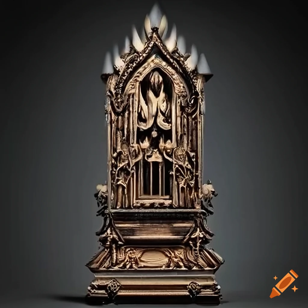 Ivory ebony architectural stave carving sculpture on Craiyon