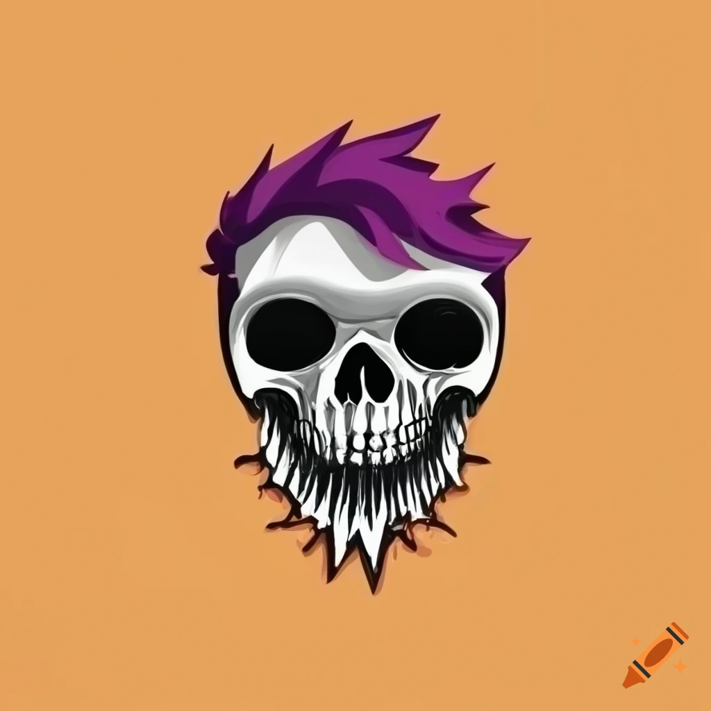 Playful 2d logo design of a kid skull