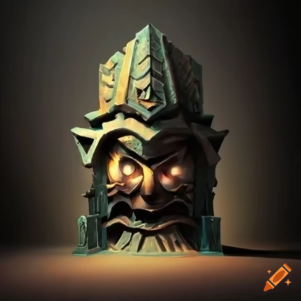 Tribal totem in a dnd setting on Craiyon
