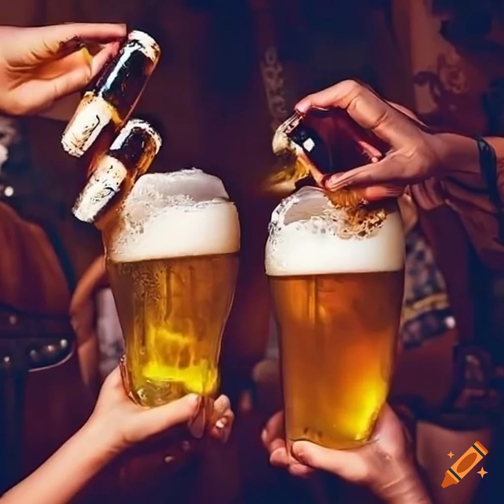 Fun party with beer on Craiyon