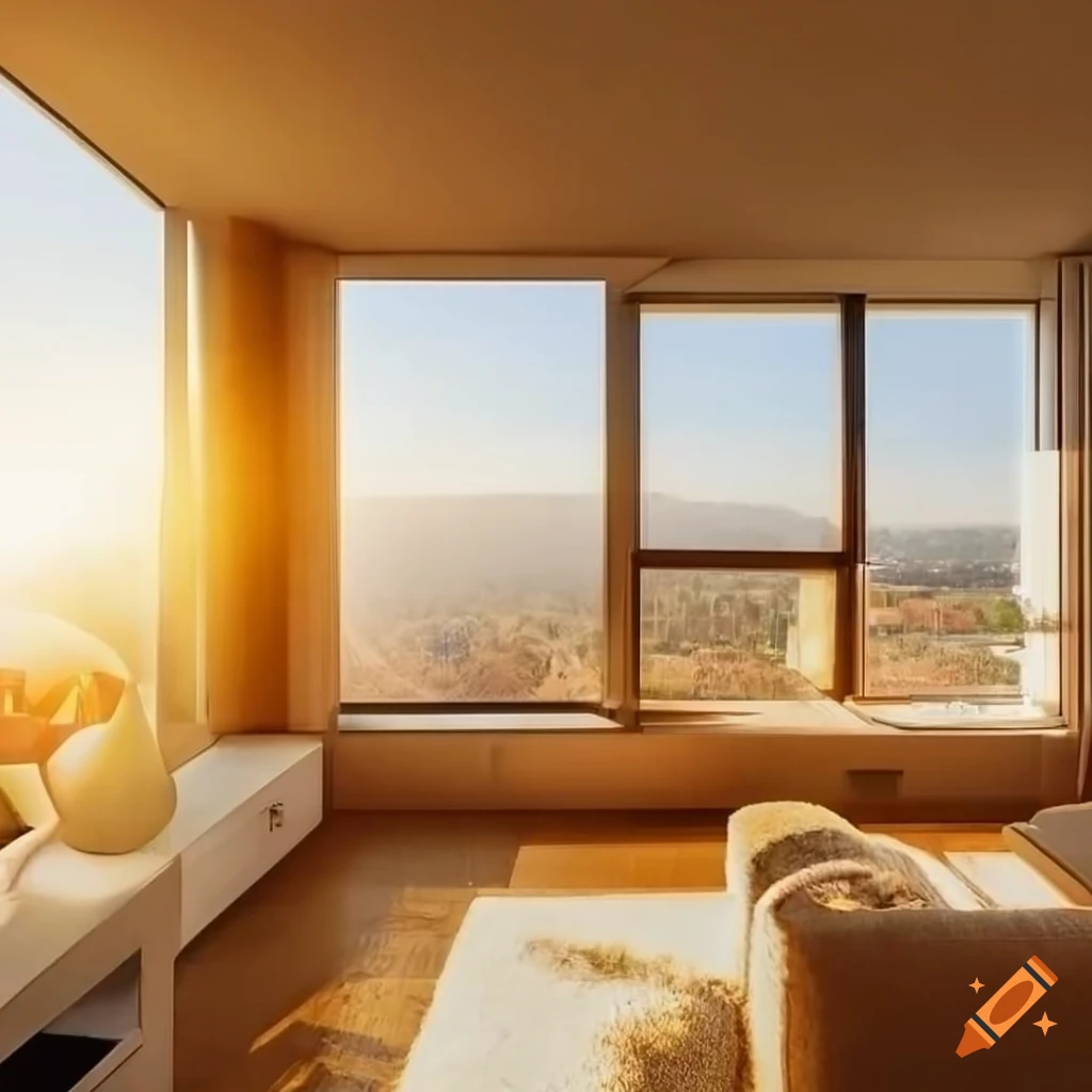 Sunset view from a modern luxury apartment