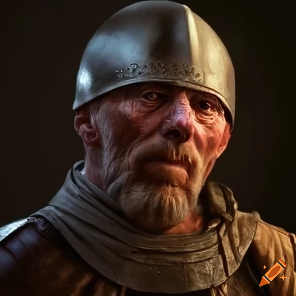 Image of pete postlethwaite as a medieval knight on Craiyon