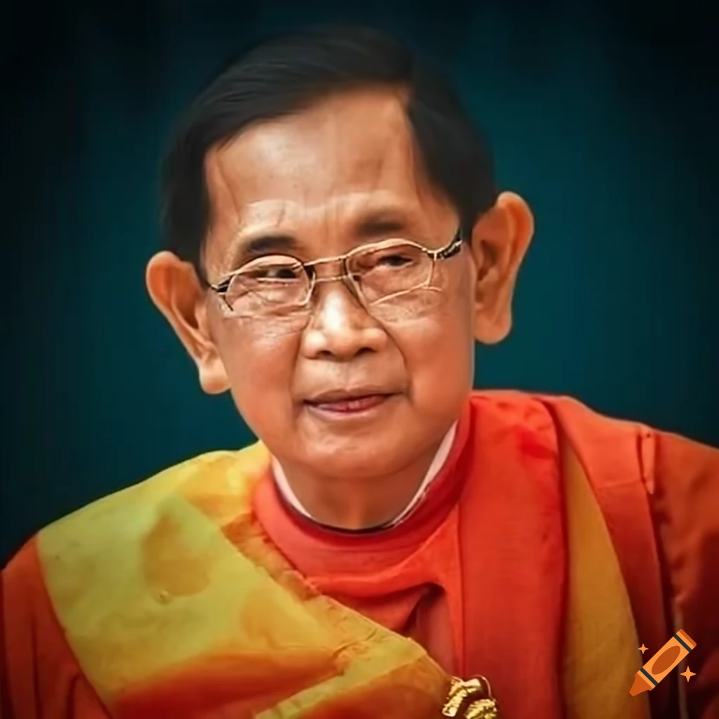 Portrait of min aung hlaing, prime minister of myanmar on Craiyon
