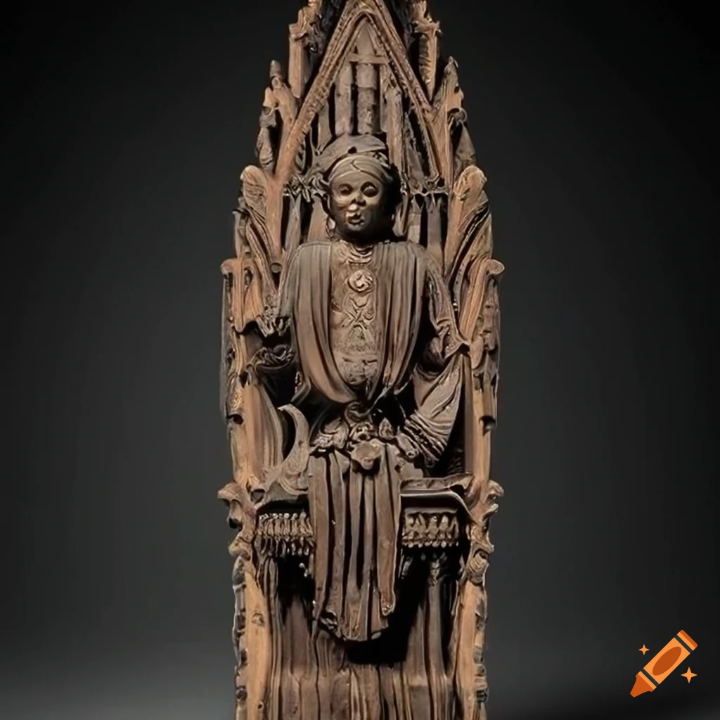 Sapphire ebony architectural stave carving