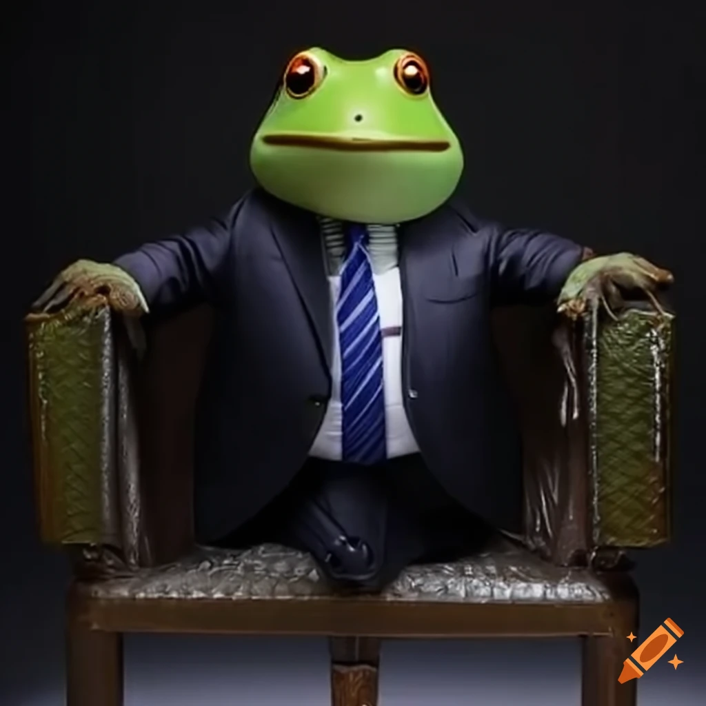 Humorous image of a frog as the president