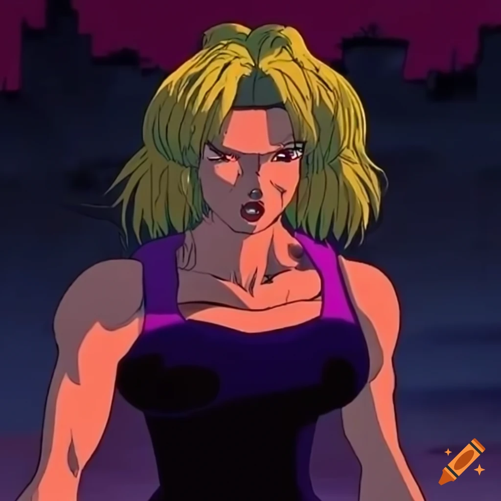 90s anime featuring a vampire weightlifter on Craiyon